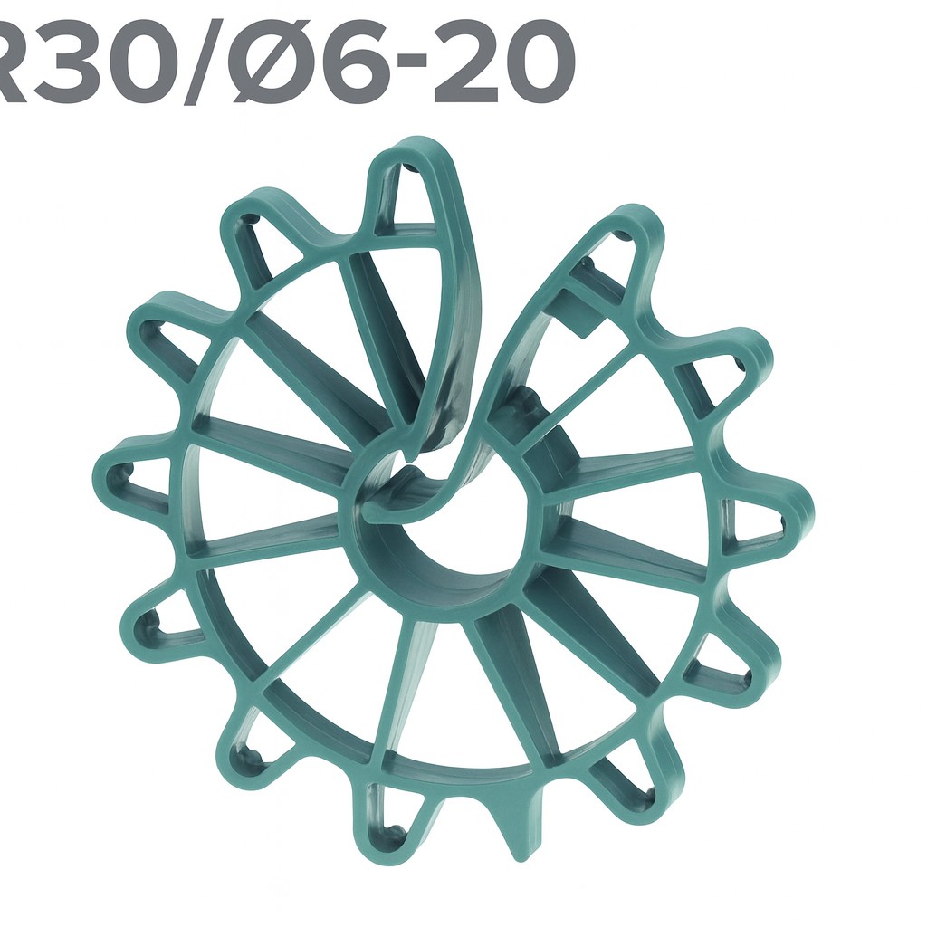 Distantier Rozeta pentru fier diametre mari Dmare R30mm/Ø6-20 – 125 buc ...